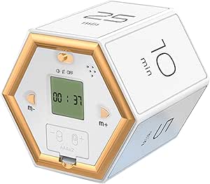 Hexagon Pomodoro Timer,maxant Hexagon Magnetic Flip Focus Timer Mute & Adjustable Sound Alert ...