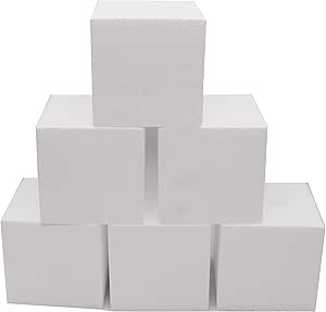 Amazon.com: Crafare 6 Pack Square Foam Blocks 4x4x4in Polystyrene ...