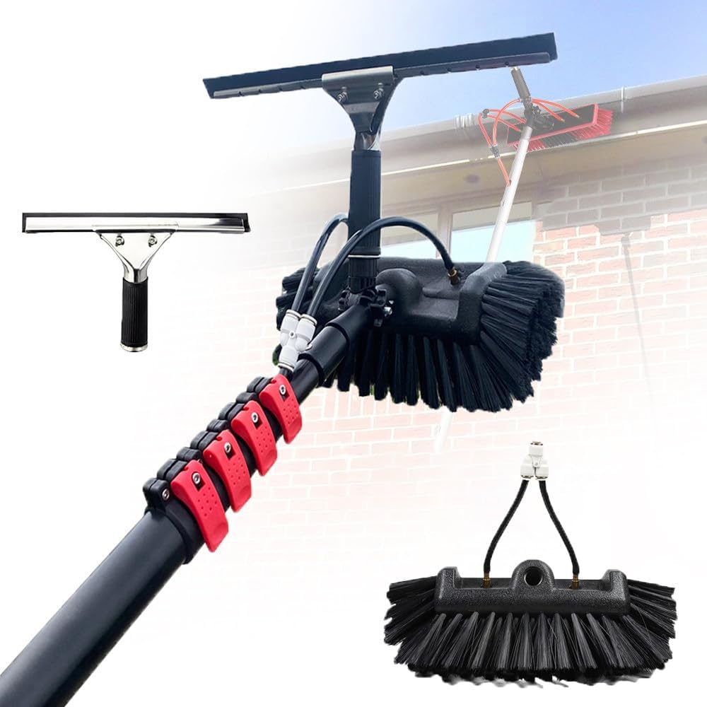 Water Hose Fed Window Cleaning Extension Pole Kit Telescopic Cleaner ...