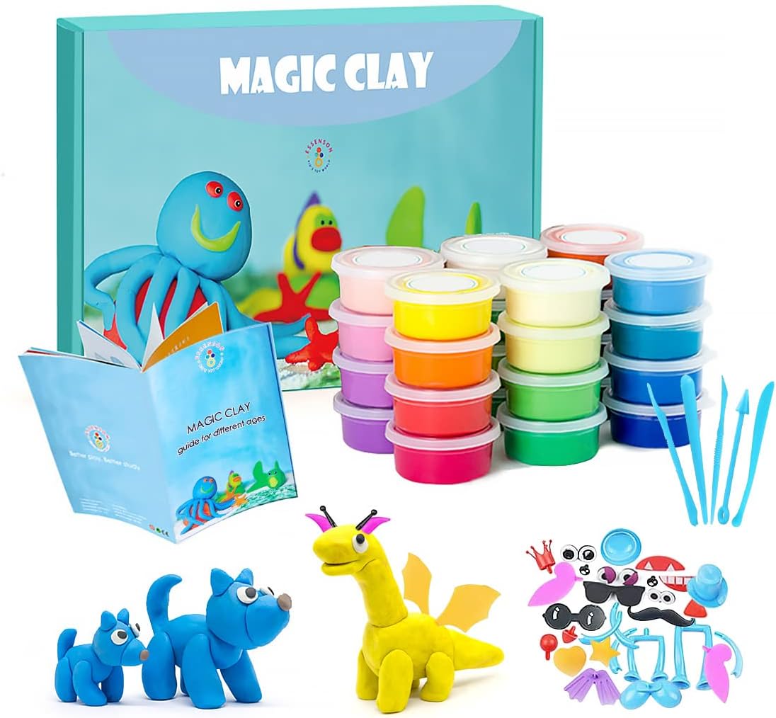 Amazon.com: Modeling Clay Kit - 24 Colors Air Dry Ultra Light Magic ...