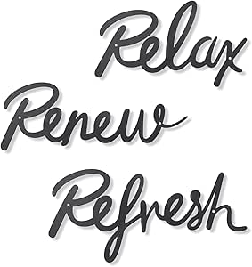 Amazon.com: OYEFLY 3 Pieces Bathroom Decor Metal Bathroom Sign,Relax ...