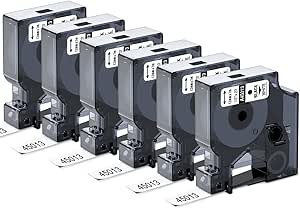 Labelife Replacement for Dymo D1 Label Tape 1/2 inch Black on White ...