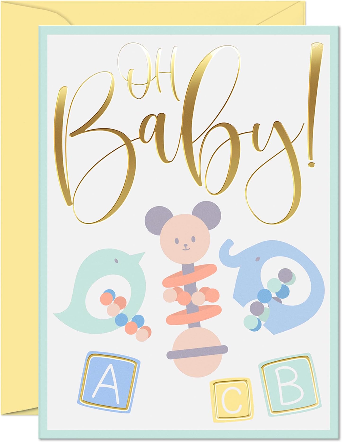 Amazon.com : Sweetzer & Orange Baby Shower Card with Gold Foil – Gender ...