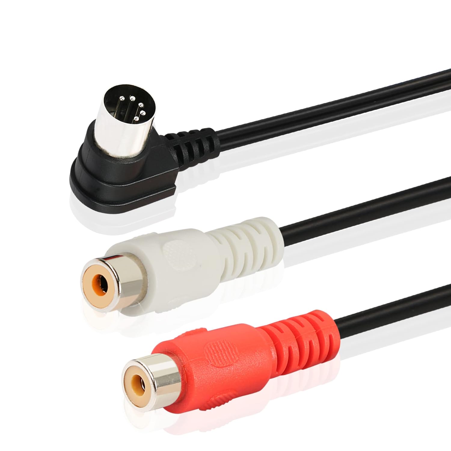 PNGKNYOCN Right Angle Din 5 Pin to RCA Cable.90 Degree 5 Pin Din Male ...