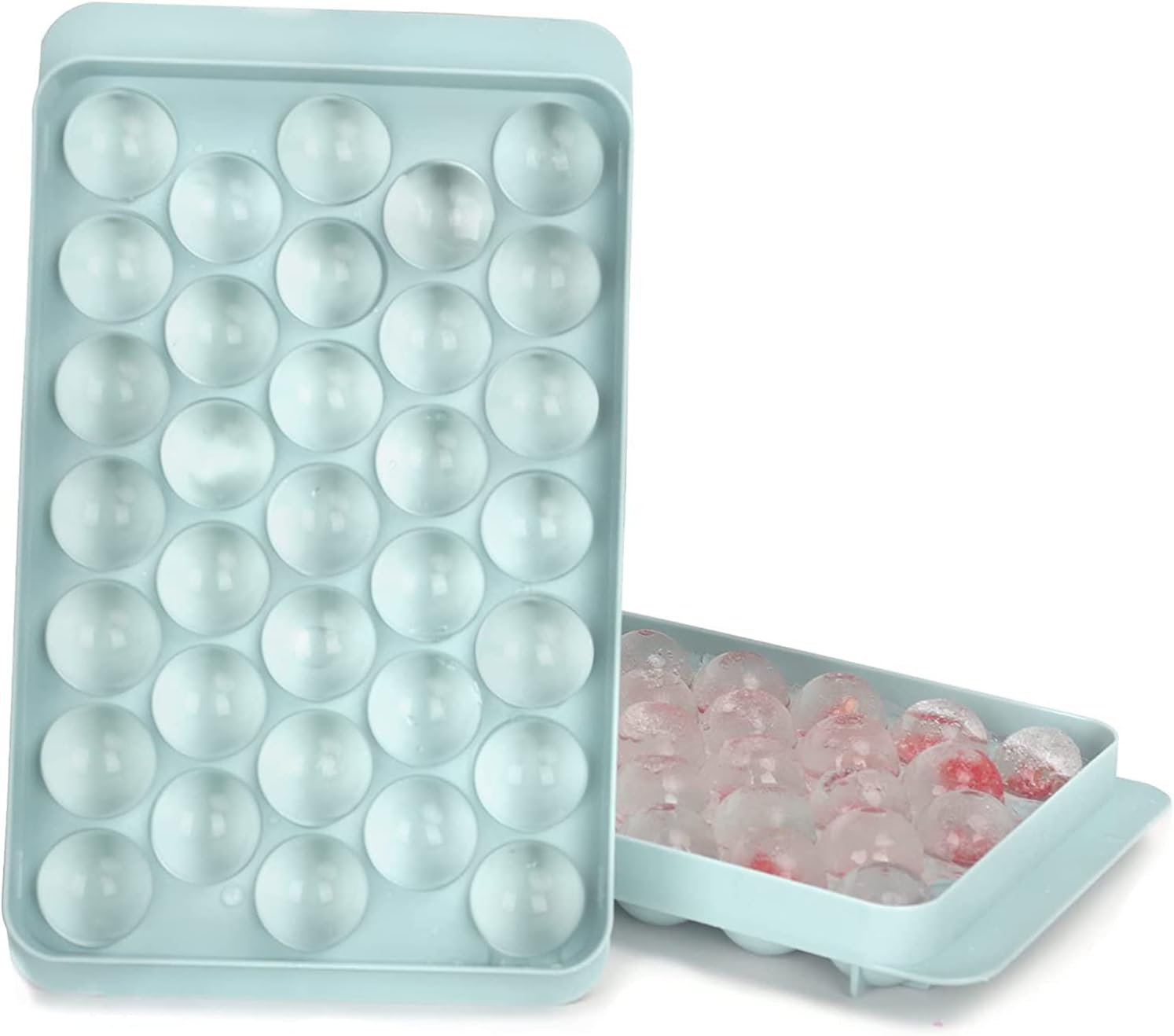 Buy Wolpin Ice Cube Tray with Lid Round Ice Maker Pop-up Tray Ice Mould ...