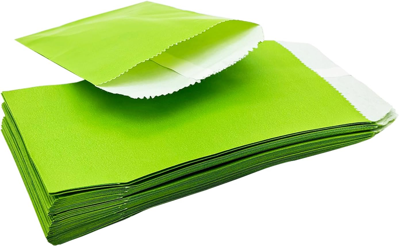Amazon.com: Amsthow Green Paper Treat Bag 3.15 x 5.12 inch Small Flat ...