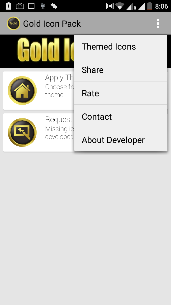 Apex/Nova/Holo/ADW Gold Icon Pack - App on Amazon Appstore