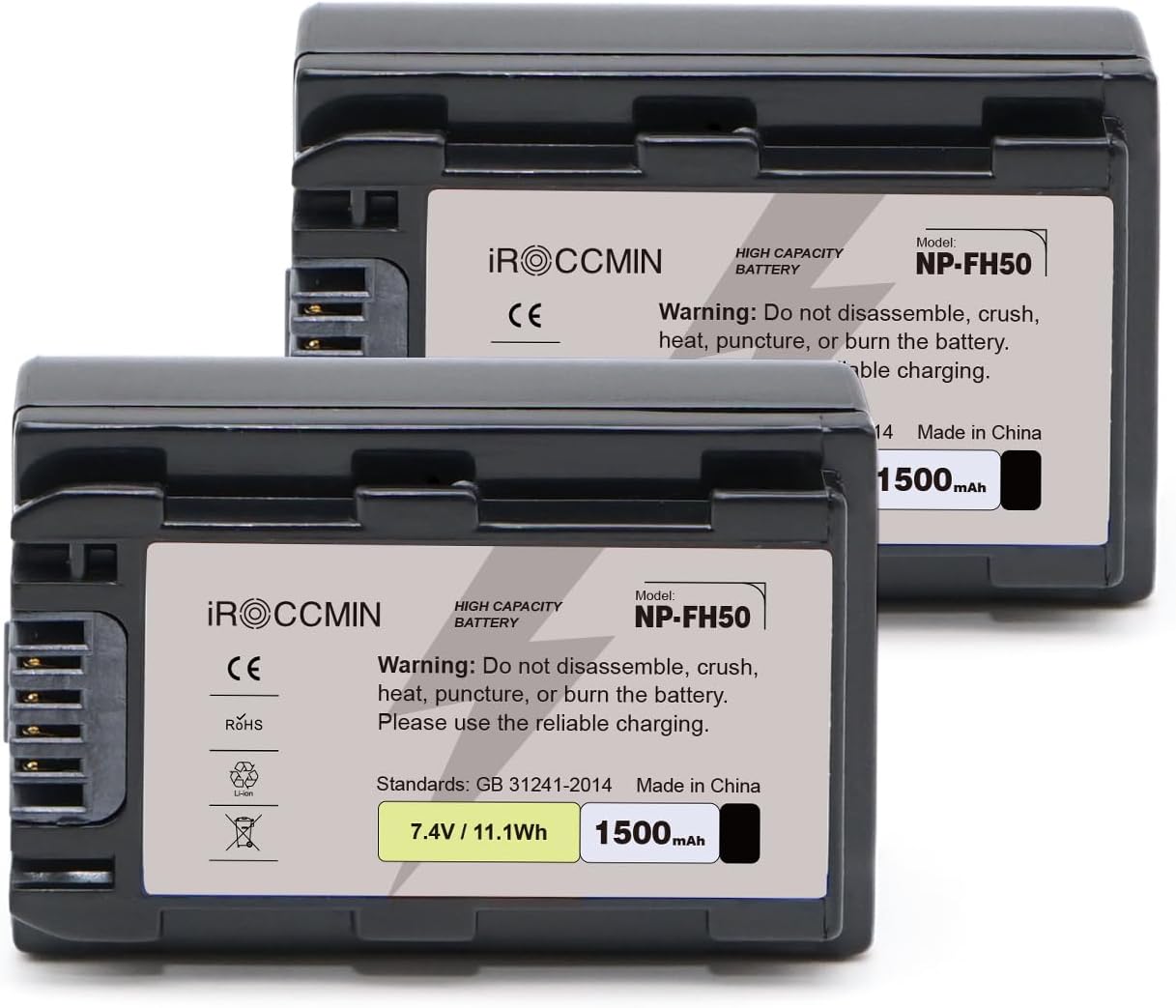 Amazon.com: 2Pcs NP-FH50 Battery,1500mAh Battery for Sony NP-FH30 NP ...