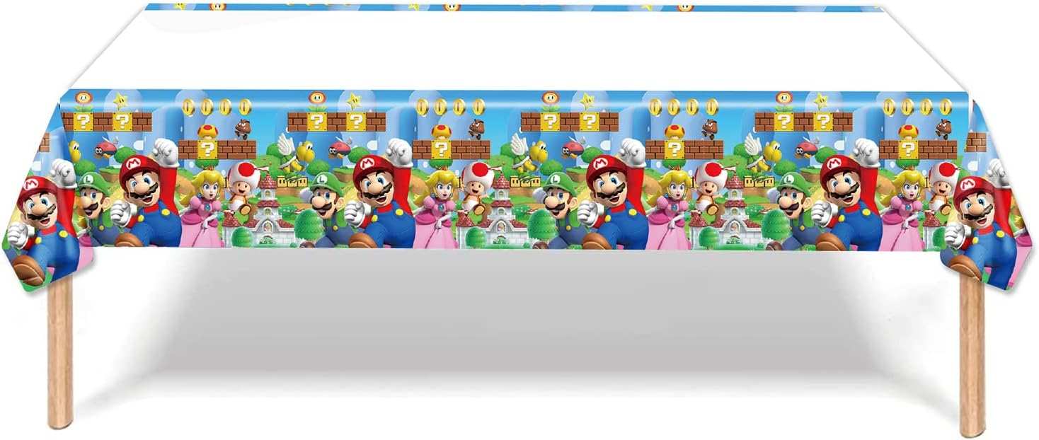 Amazon.com: 1Pack Mario Tablecloth Disposable Tablecover Birthday Party ...