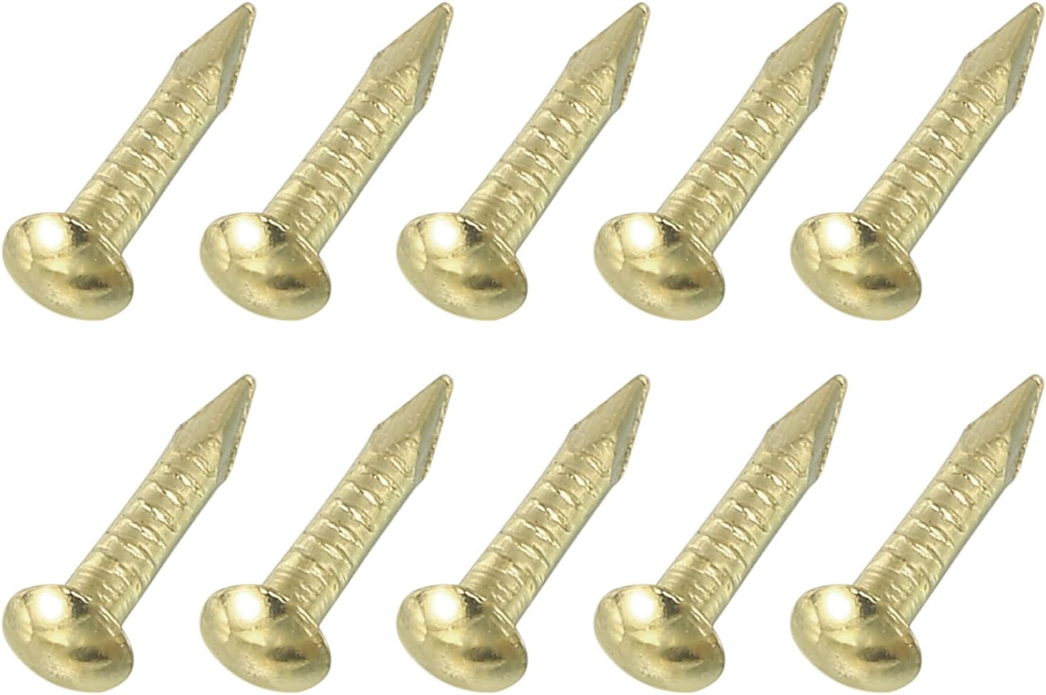 Amazon.com: uxcell 100Pcs Small Hardware Nails, 1.5 x 10mm Brass Round ...