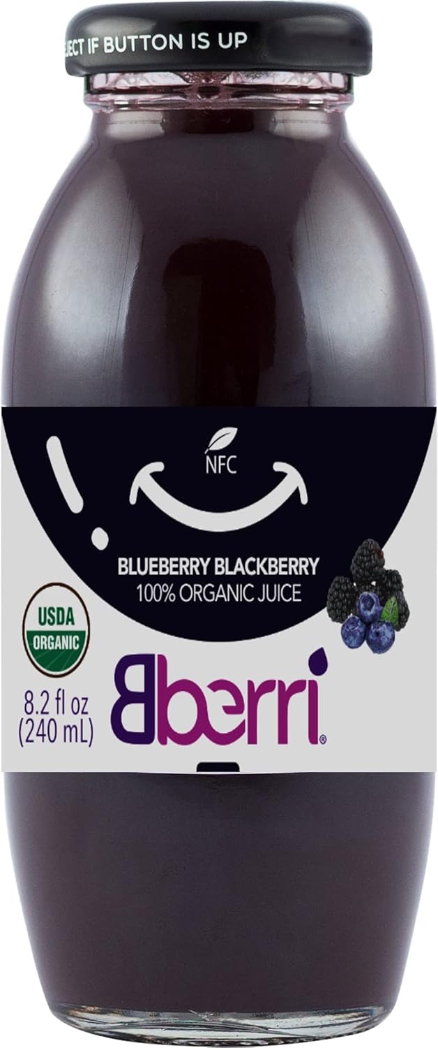 Amazon.com : Bberri 100% Organic Blueberry & Blackberry Juice - 3 x 8.2 ...