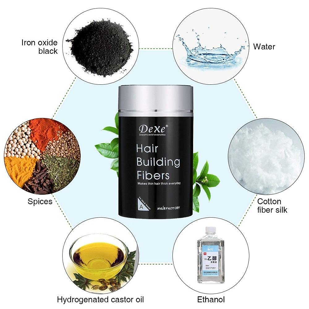 Dexe Hair Building Fibers,Hair Re-growth Powder Keratin Hair Fiber ...