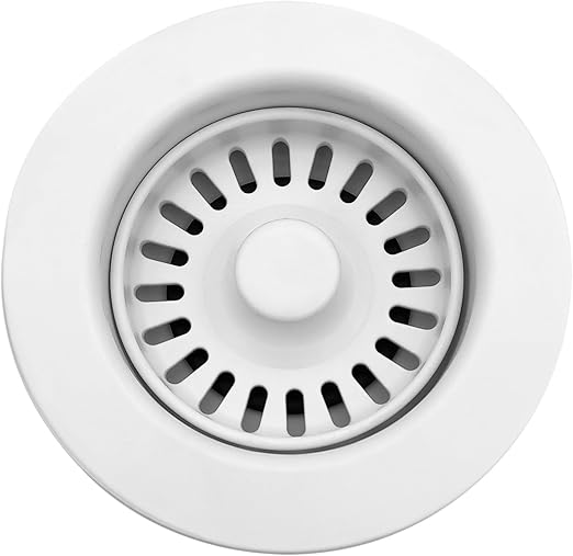 TGEOND White Kitchen Sink Drain Assembly, 3-1/2 inch Polymer Kitchen ...