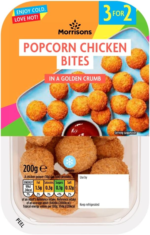 Morrisons Chicken Poppers 200g : Amazon.co.uk: Grocery