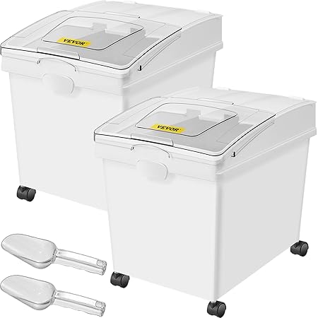 Amazon.com: Flour Storage Container 25 lb with Wheels Seal Locking Lid ...