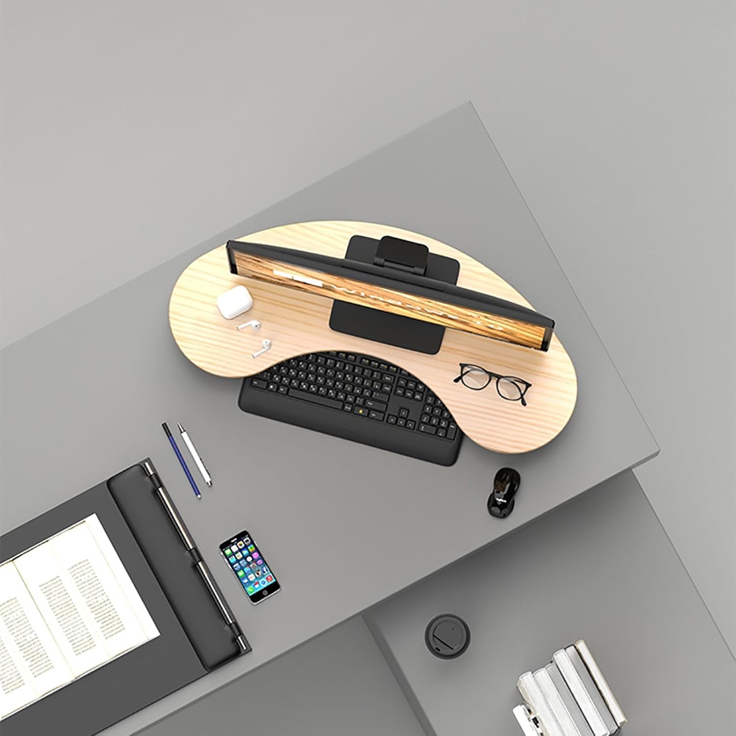 Amazon.com: Corner Monitor Stand Arc Office Desk Stand for Monitor ...