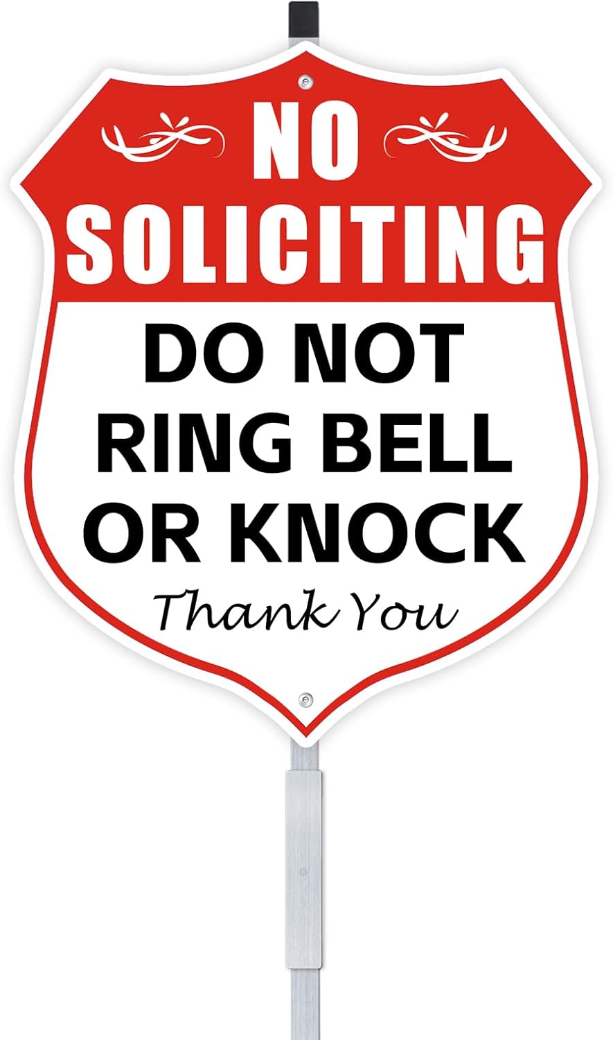 Amazon.com : 9 x 11 Inches Shield Shape No Soliciting Sign for House ...