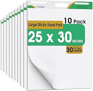 Amazon.com : CREGEAR Super Sticky Easel Pad, 25 x 30 Inches, 10 Pack 30 ...