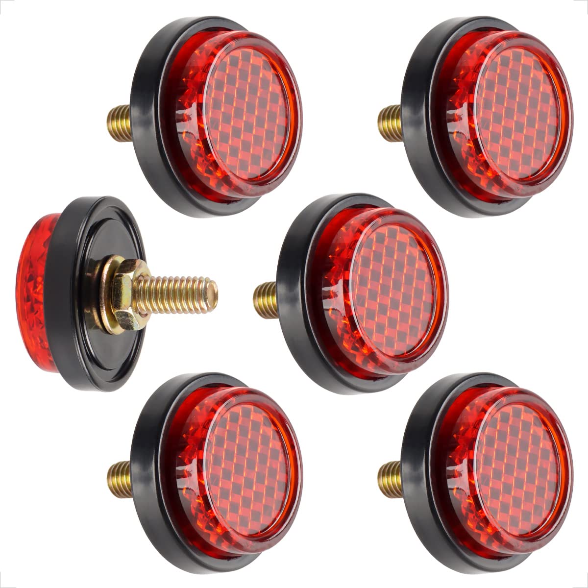 Amazon.com: evermotor Red Reflectors Motorcycle License Plate Bolts and ...
