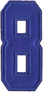 Amazon.com: 3" Royal Blue Number Patch #8 Iron On Jersey T-Shirt Jacket ...