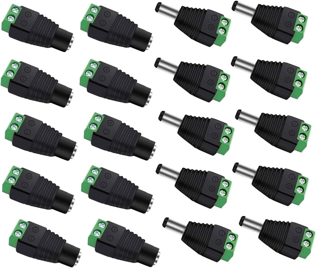 Switian 10 Paires Connecteurs DC 5.5x2.1mm 12V Mâle Femelle - Fiche ...