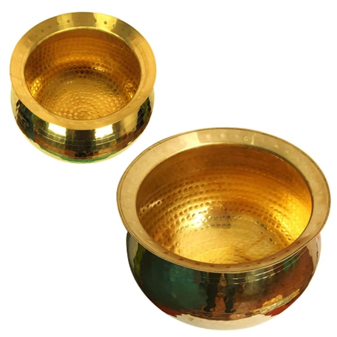 Buy HOKOYA Brass Utensils for Kitchen Handi Set (Combo (10L+5L)) Online ...