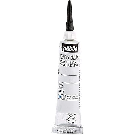 Pebeo 778000 Relief Outliner, White, 20ML : Amazon.co.uk: Home & Kitchen