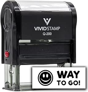 Amazon.com : Vivid Stamp Way to Go! Self-Inking Rubber Stamps (Black ...