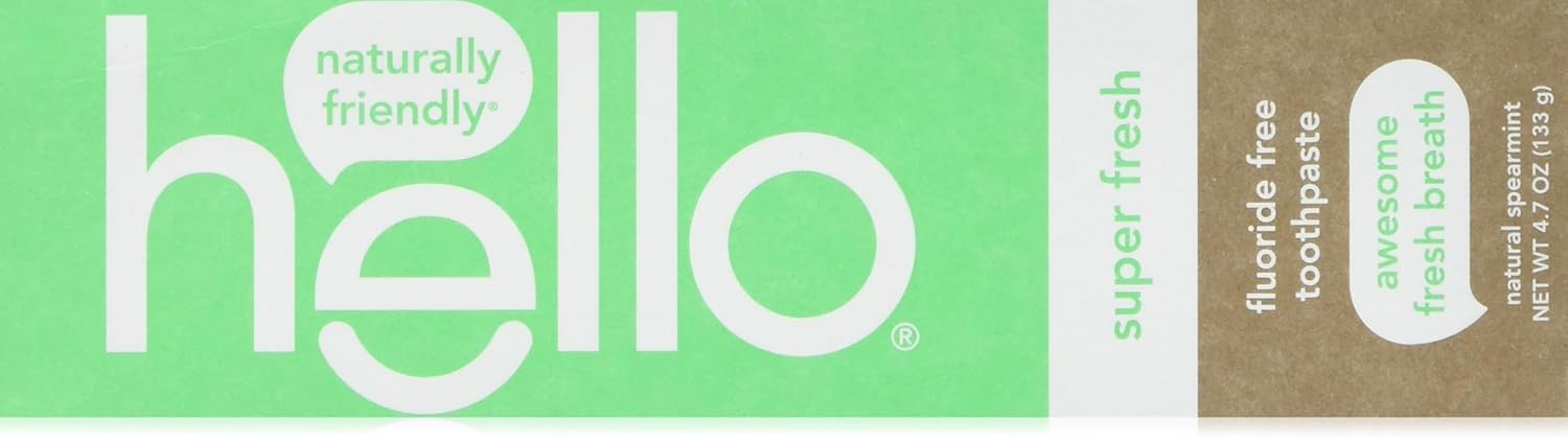 Amazon.com : HELLO Super Fresh Fluoride Free Spearmint Toothpaste, 4.7 ...