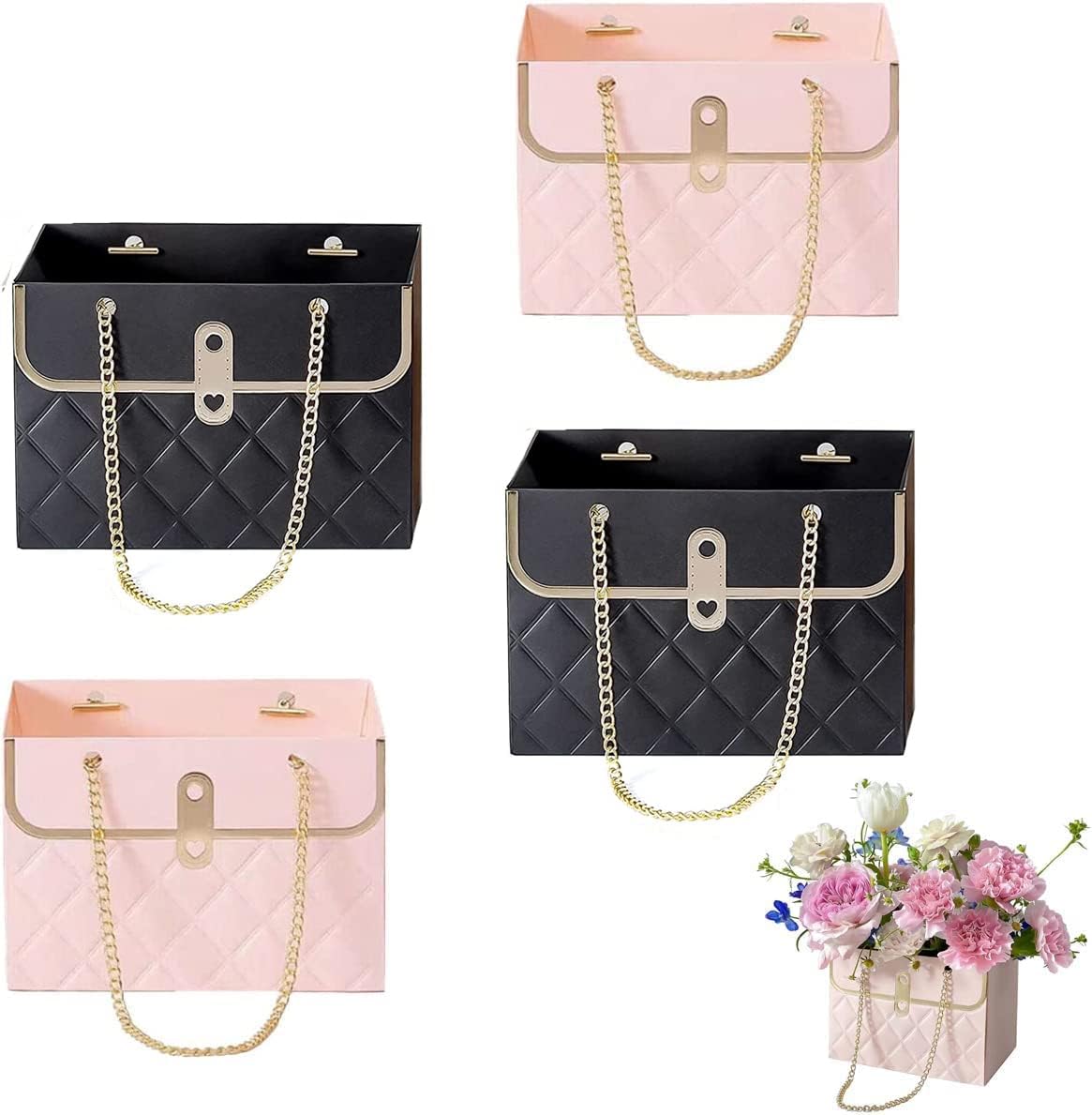 Amazon.com: NADUSEP 4 PCS Flower Paper Gift Box, Wedding Bouquet ...