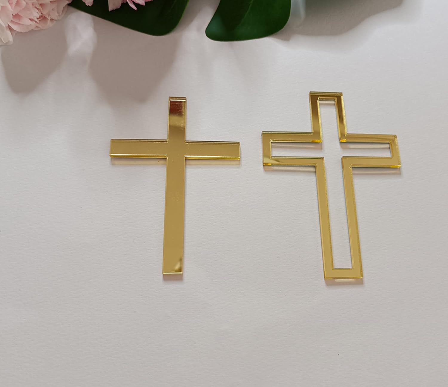 Amazon.com: 16pcs of Acrylic Cross Cake Topper, Cross Cake Charm for ...