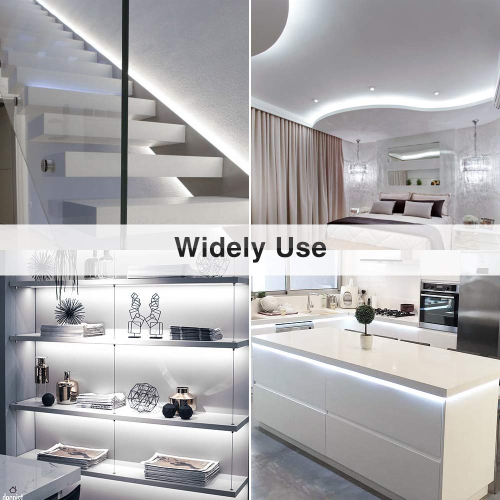 NOVOSTELLA White LED Strip Lights, 40ft 6000K Dimmable LED Light Strip ...