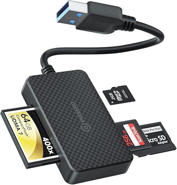 Amazon.com: PHIXERO SD Card Reader USB A, 4 in 1 SD/CF/MS/Micro SD ...