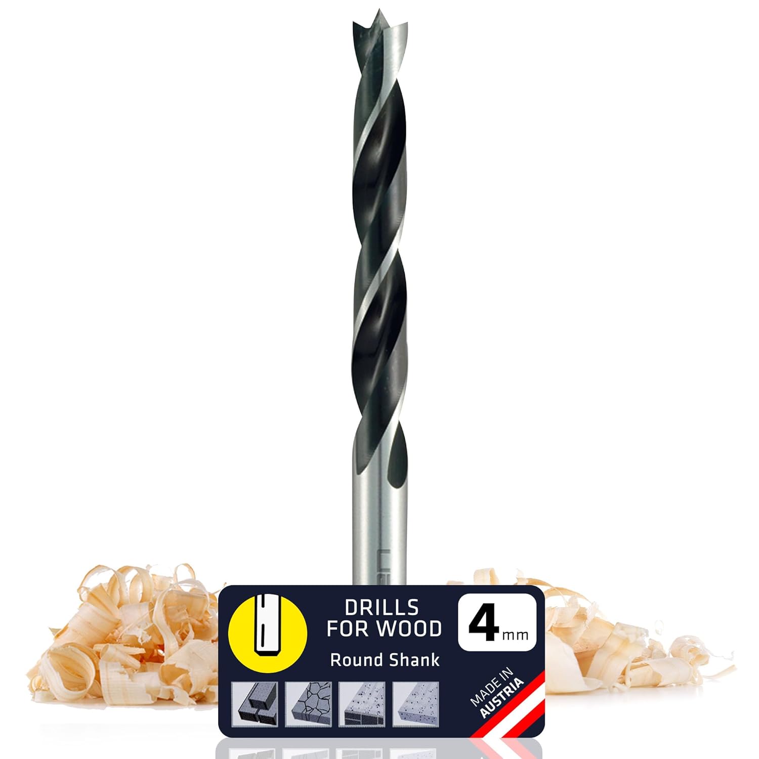 Alpen Wood Drill Bit 4 mm metric for Hard and Soft Wood - Extra Sharp ...