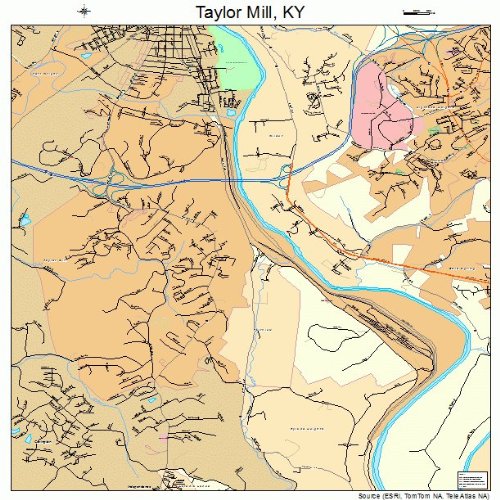 Amazon.com: Large Street & Road Map of Taylor Mill, Kentucky KY ...