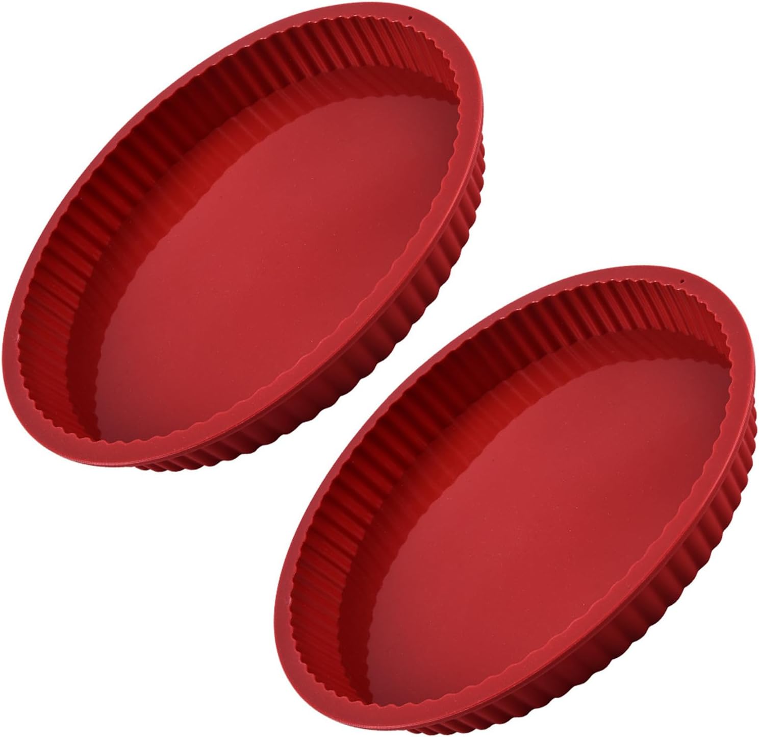2 PCS Silicone Pie Moulds for Baking,Tart Mould Tins Fluted Flan Pans ...