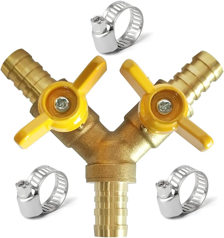Uenede Brass 3/4 Inch 3-way Y-shaped Shut-off Ball Valve with 2-switch ...