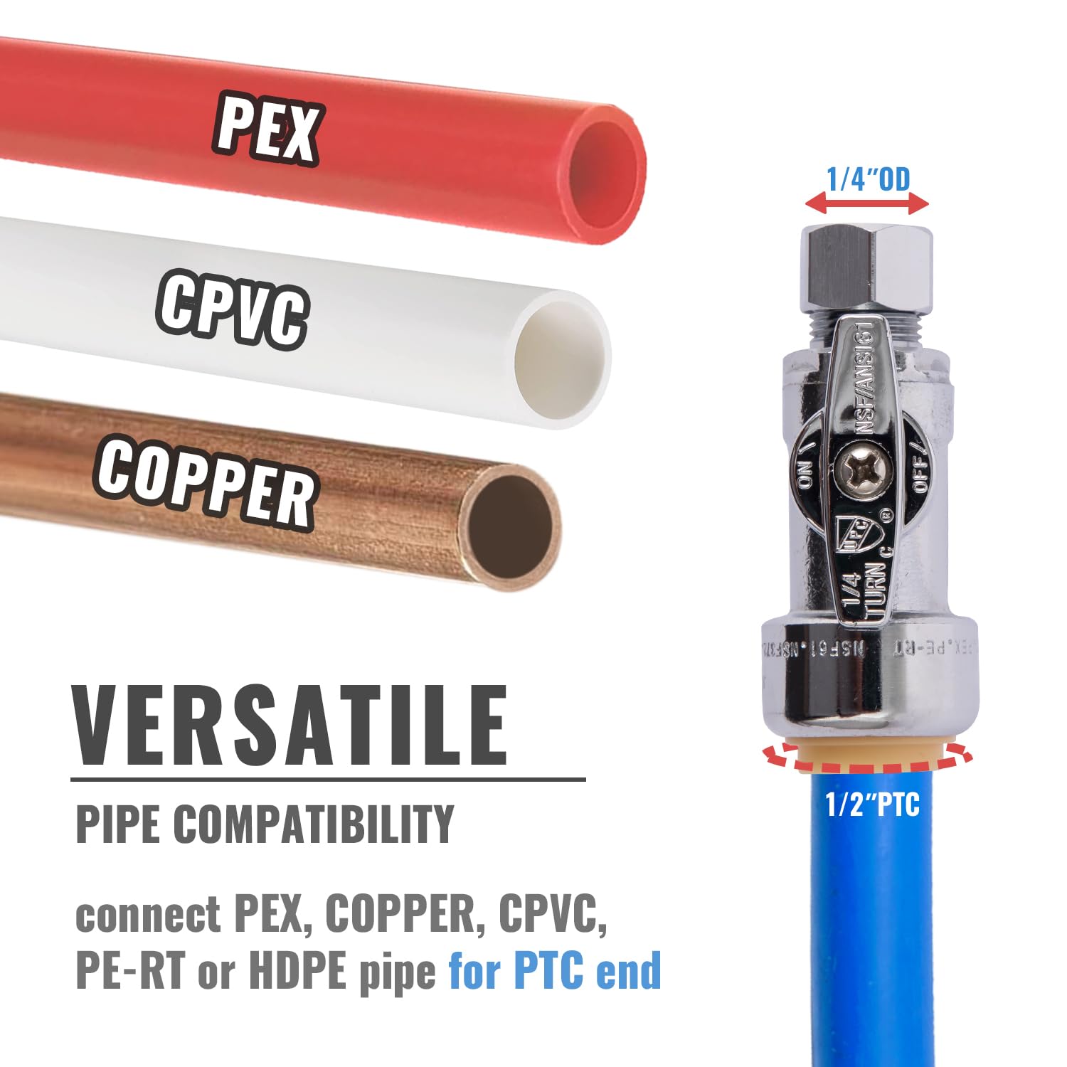 Snapklik.com : Straight Stop Valve, Straight Water Shut Off Valve 1/2 X ...