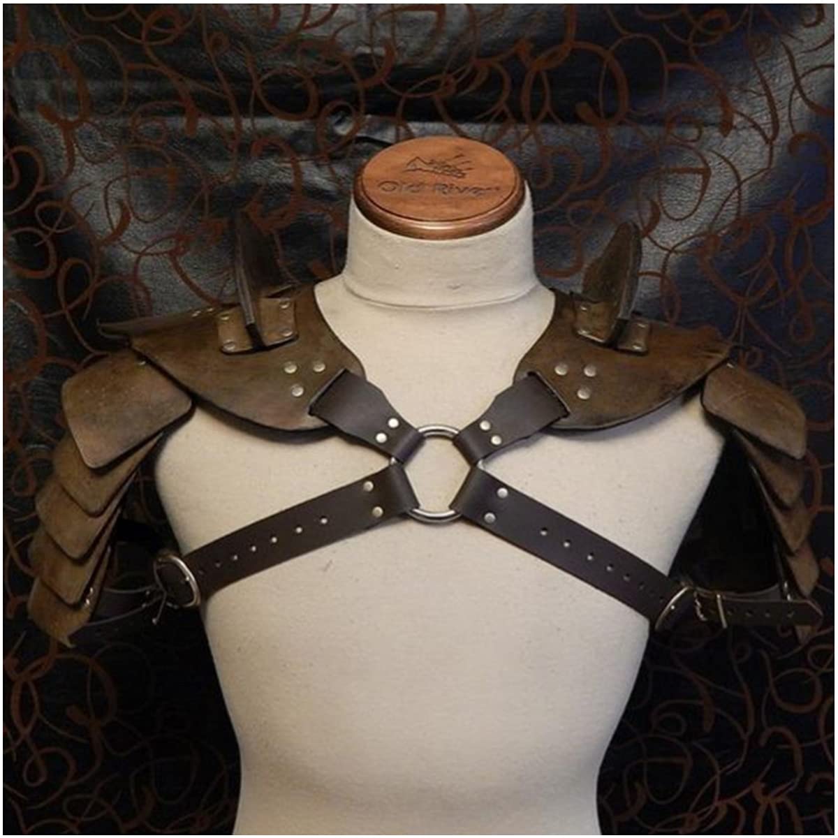 Buy SDXQ Retro Medieval Shoulder Armor Men's PU Leather Body Chest ...