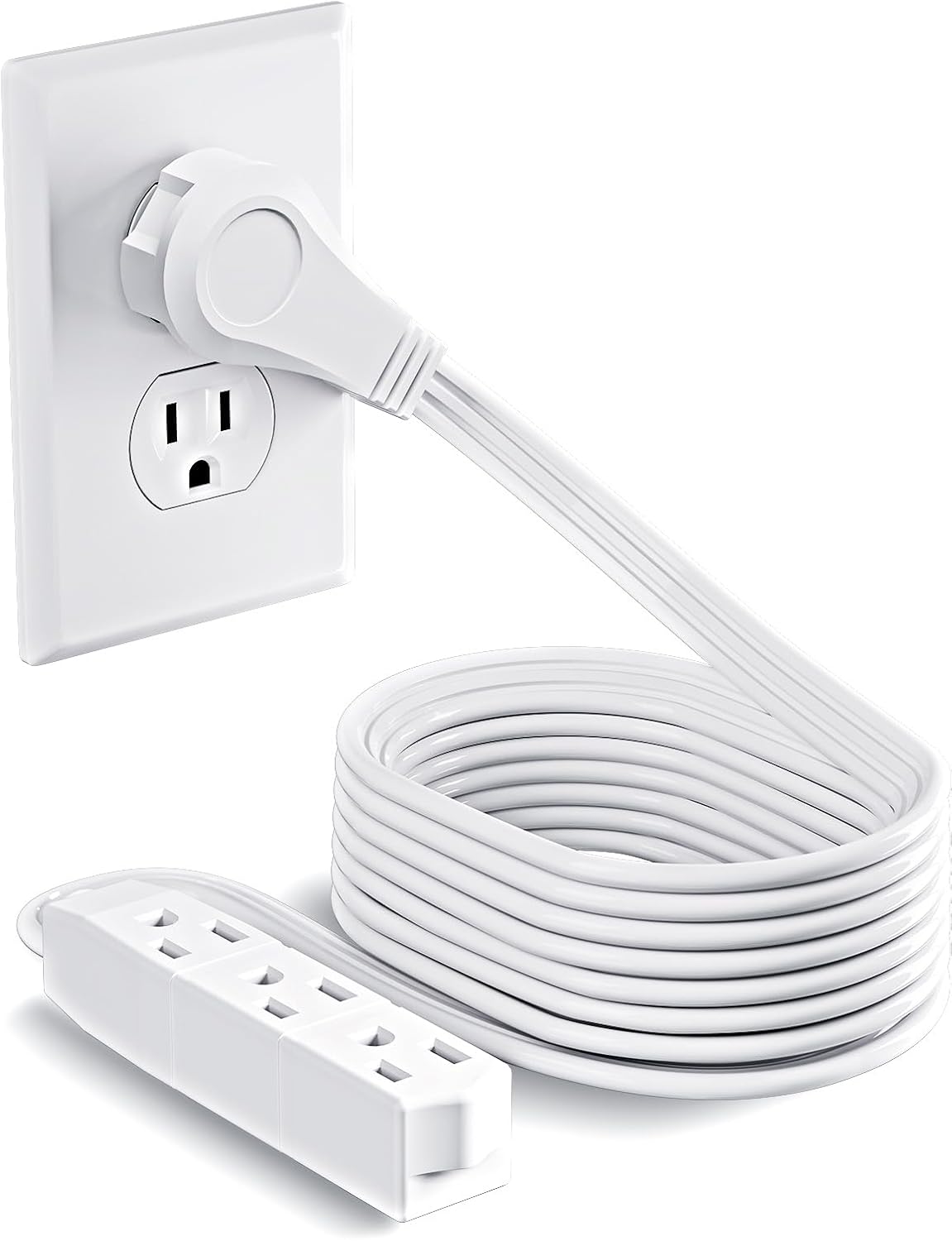 Kasonic 15FT Flat Plug Extension Cord, UL Listed 16/3 SPT-3 1625W Power ...