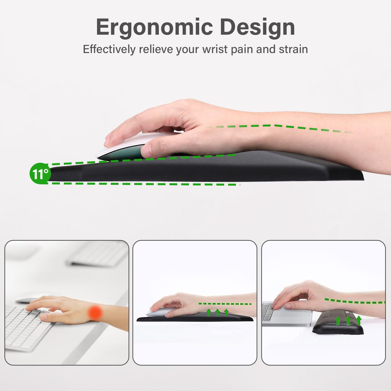 Snapklik.com : MOSISO PU Keyboard Wrist Rest&Ergonomic Slope Design ...