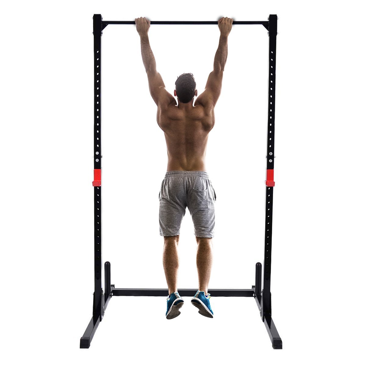 Goplus Adjustable Power Rack Exercise Stand Fitness Squat Bench Curl ...