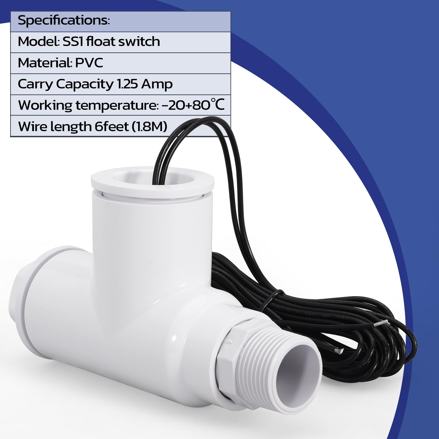 Snapklik.com : Seweder SS1 Float Switch Condensate Overflow Switch