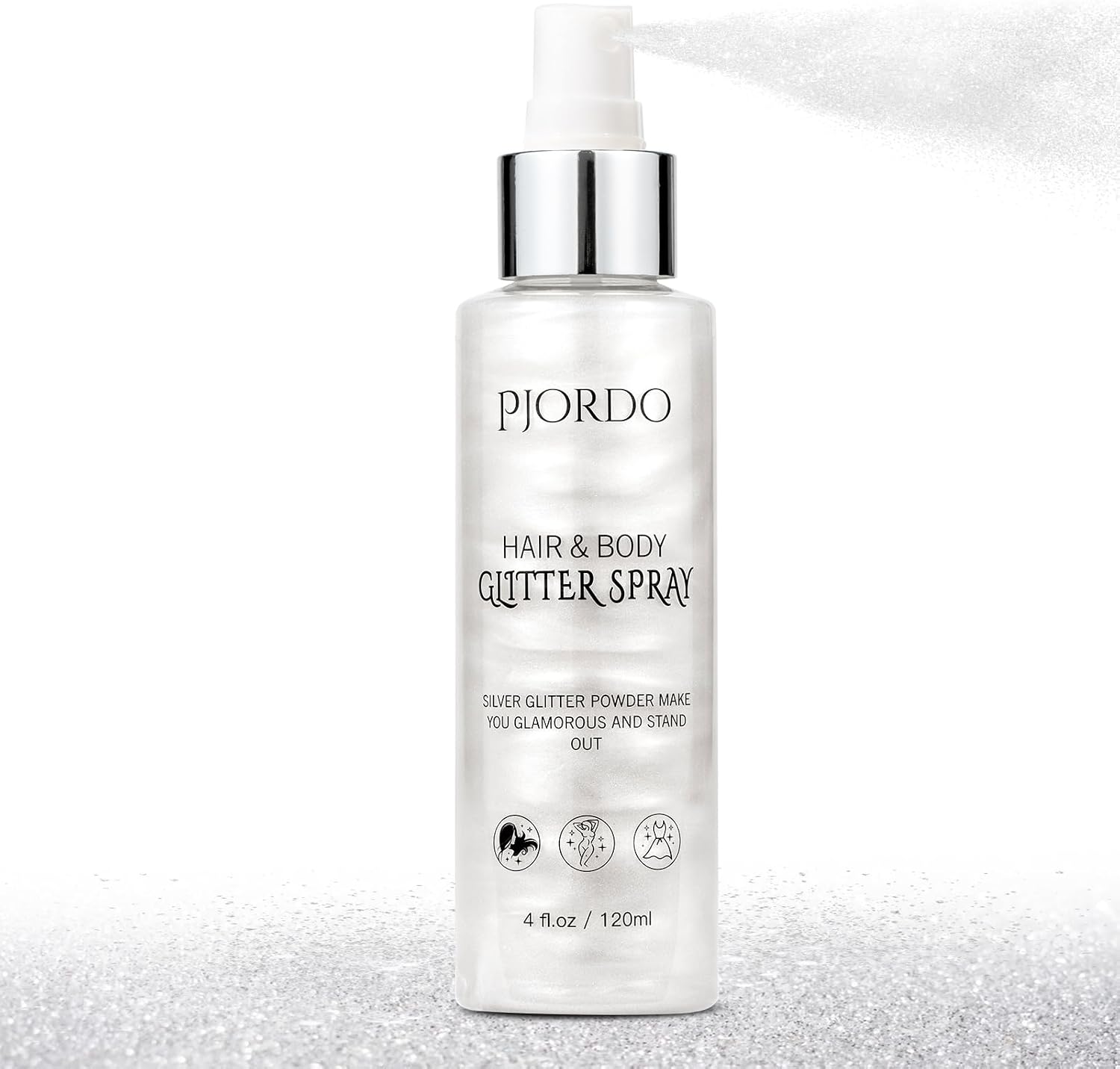 Amazon.com : Pjordo Body Glitter Spray, Silver Glitter Spray for Hair ...