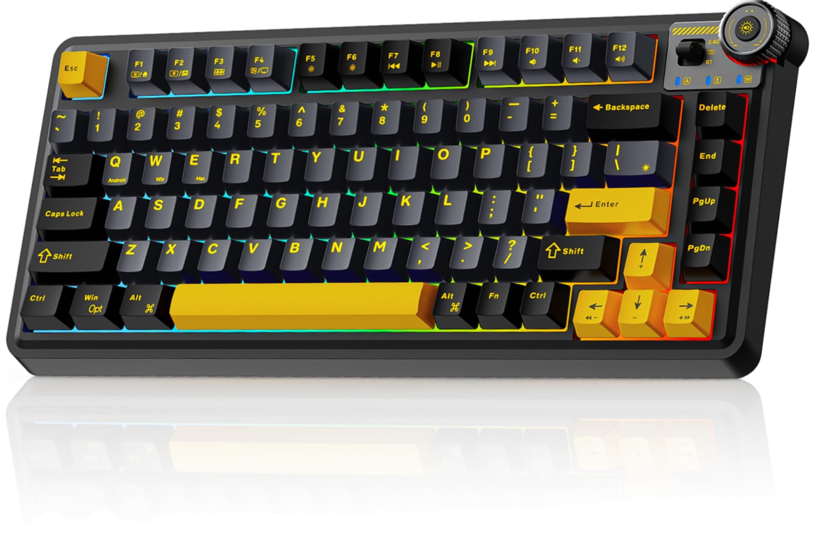 Amazon.com: LEOBOG x Aula AU75 Gaming Keyboard, Tri-Mode BT5.0/2.4G/USB ...