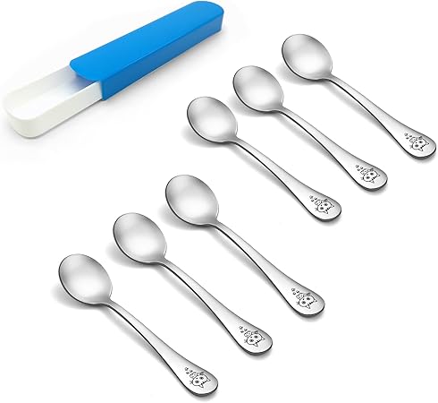 Amazon.com: TeamFar Toddler Spoons, Stainless Steel Toddler Kids Spoon ...