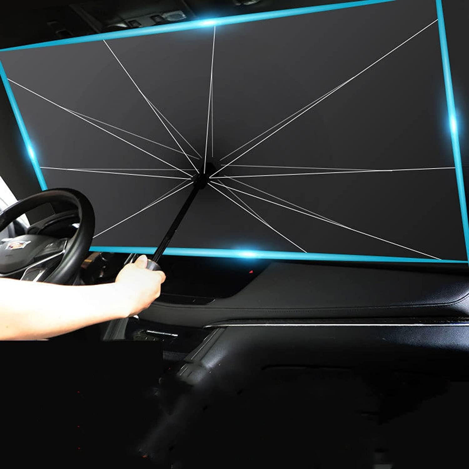 Car Windshield Sun Shade Umbrella - Foldable Car Umbrella Sunshade ...