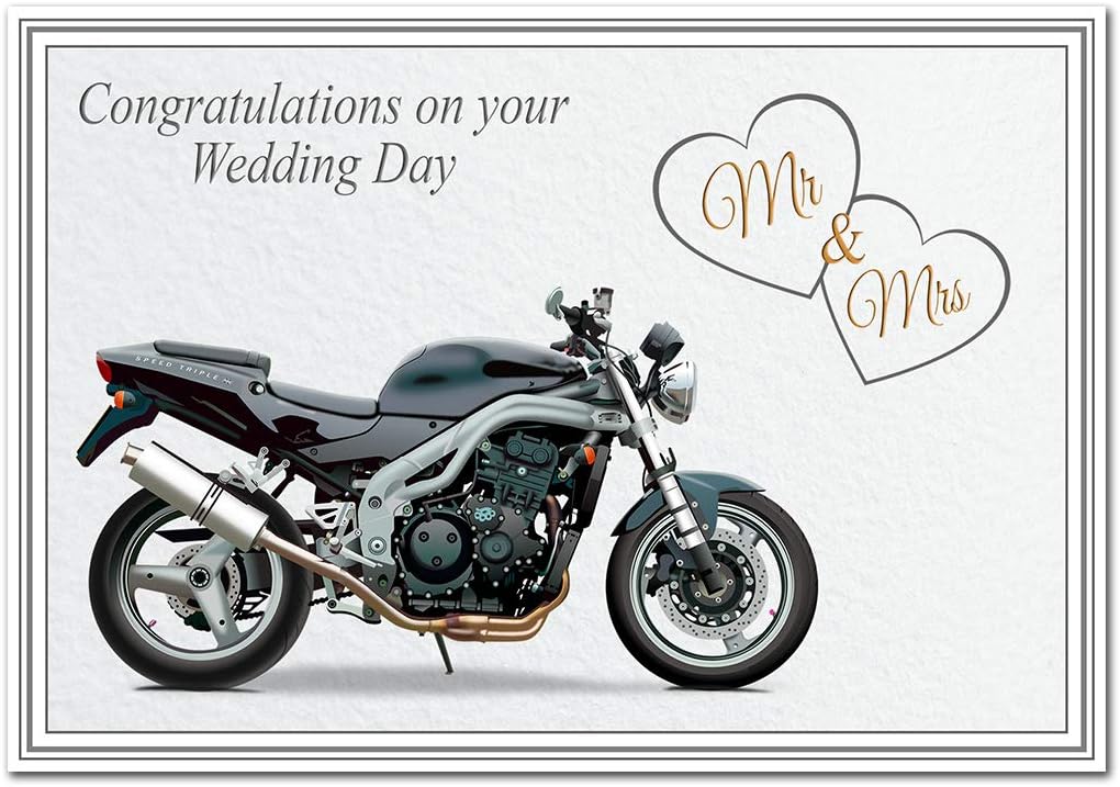 Motorbike Wedding Card - Congratulations to for Bikers and Motorcycle ...