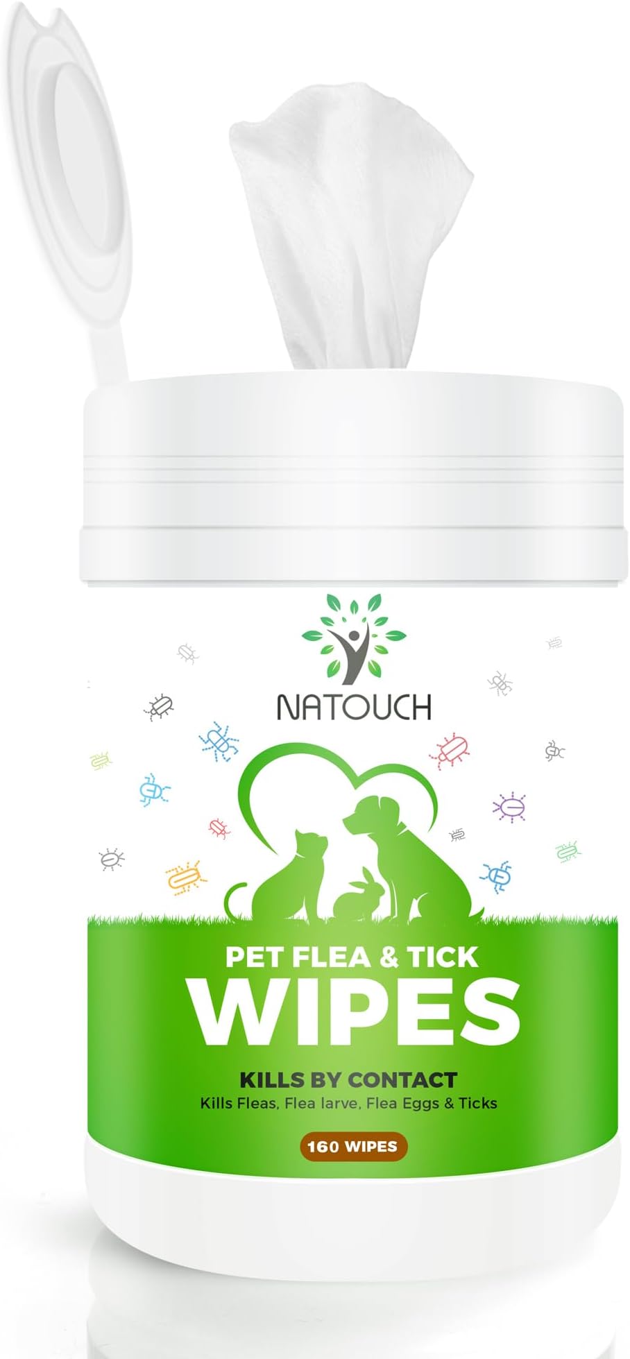 Amazon.com: Natouch Flea and Tick Wipes for Dogs & Cats, Dog Flea and ...