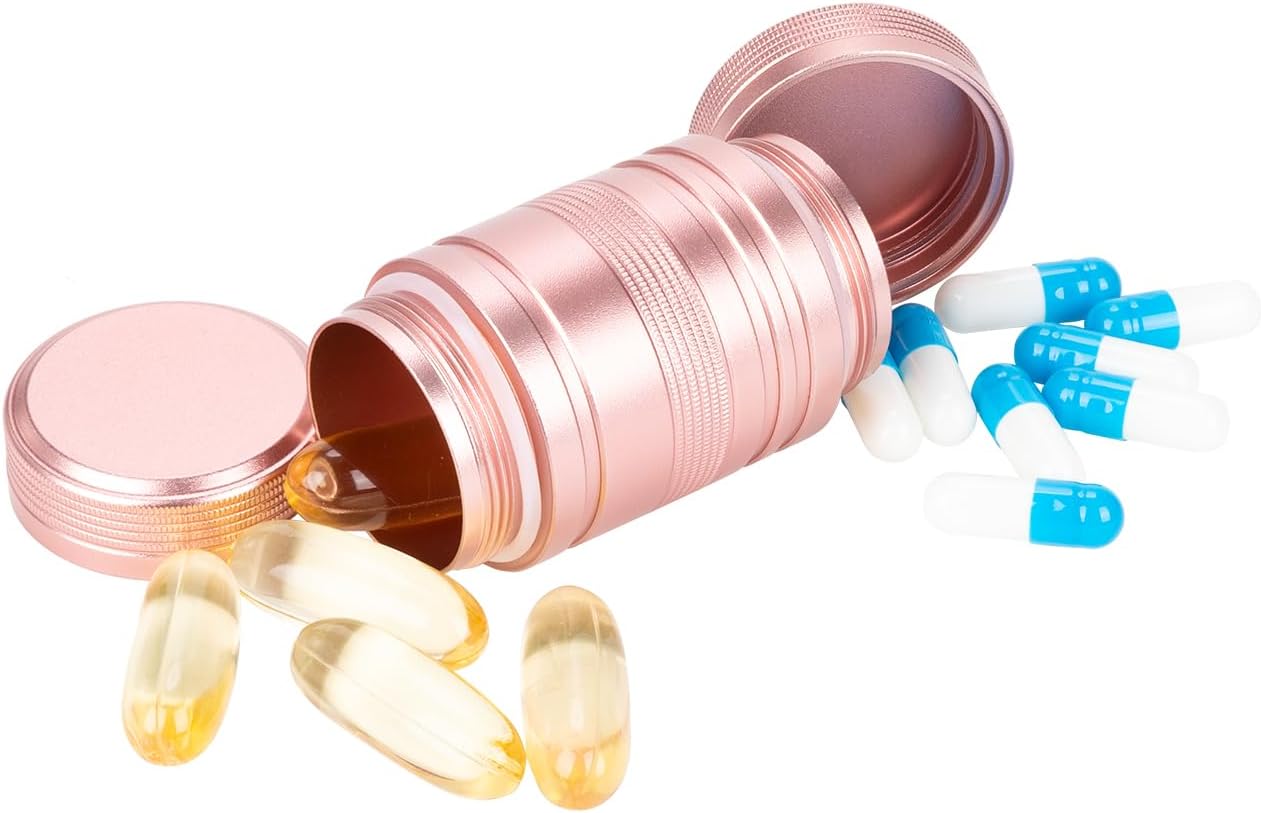 Amazon.com: Metal Pill Container Pill Case - Waterproof Metal Pill Box ...
